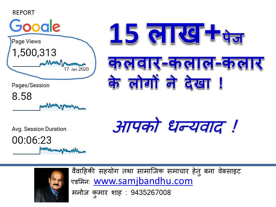 वैवाहिकी सहयोग कलवार कलाल कलार समाज के लिए - Kalwar Caste